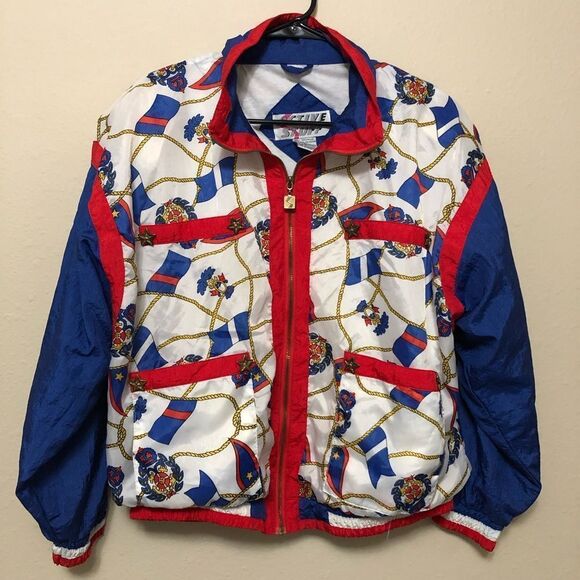 Jackets & Coats | Vintage 8s Active Stuff Windbreaker Jacket Coat Navy ...